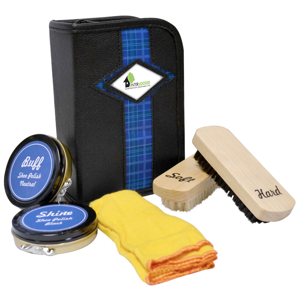 Custom logo - Executive Shoe Shine Kit - JS International
